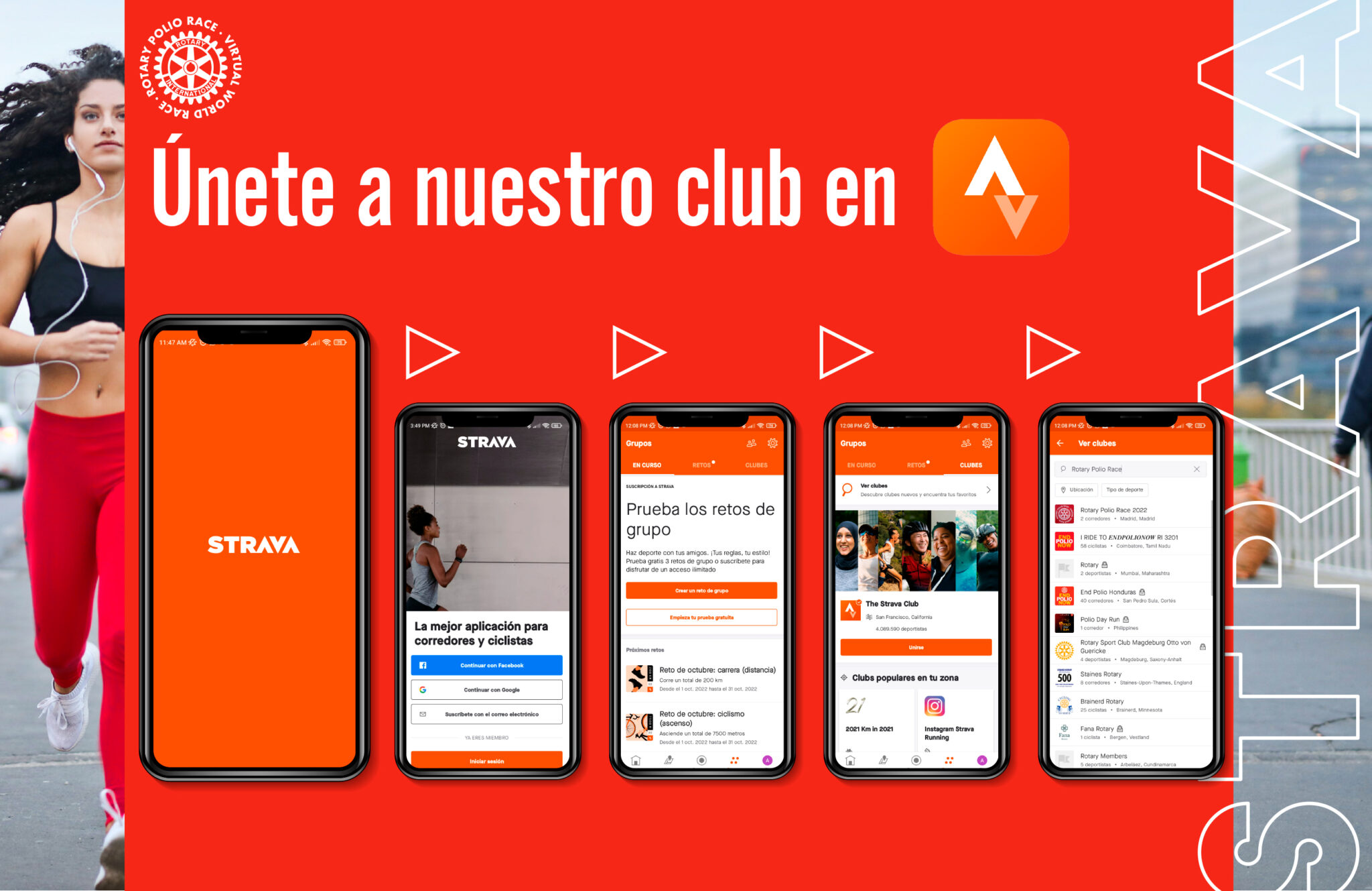 Únete a nuestro club de Strava - Rotary Polio Race